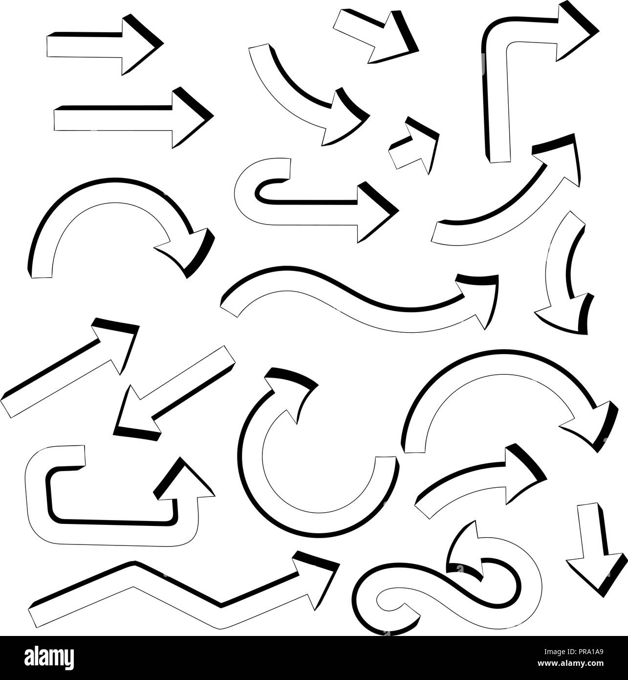 Arrows icons set cursor Cut Out Stock Images & Pictures - Alamy