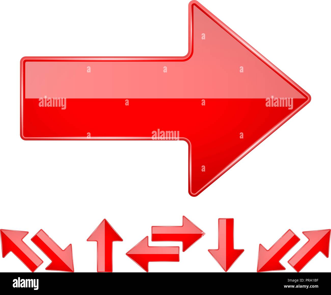 Red shiny straight 3d arrows Stock Vector Image & Art - Alamy