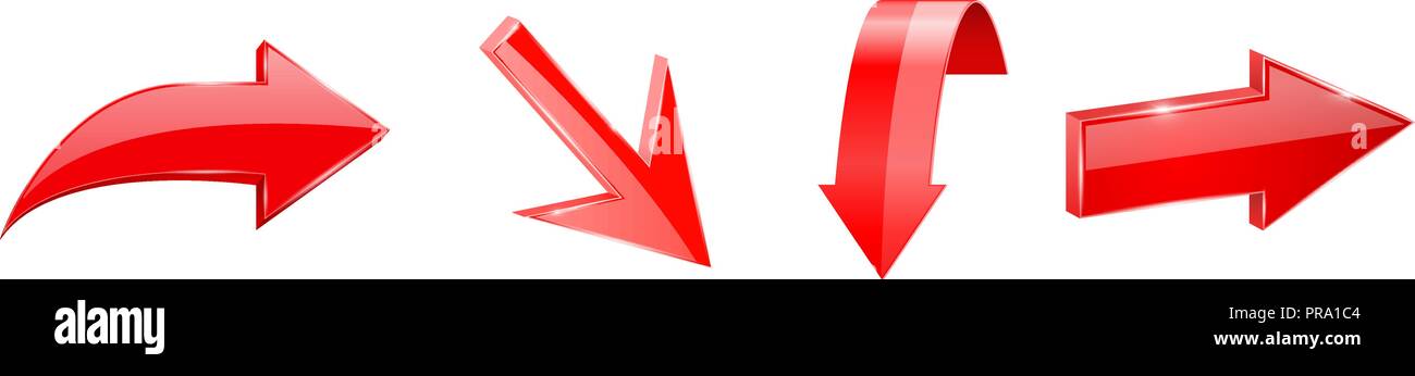 Red arrows. 3d web icons Stock Vector Image & Art - Alamy