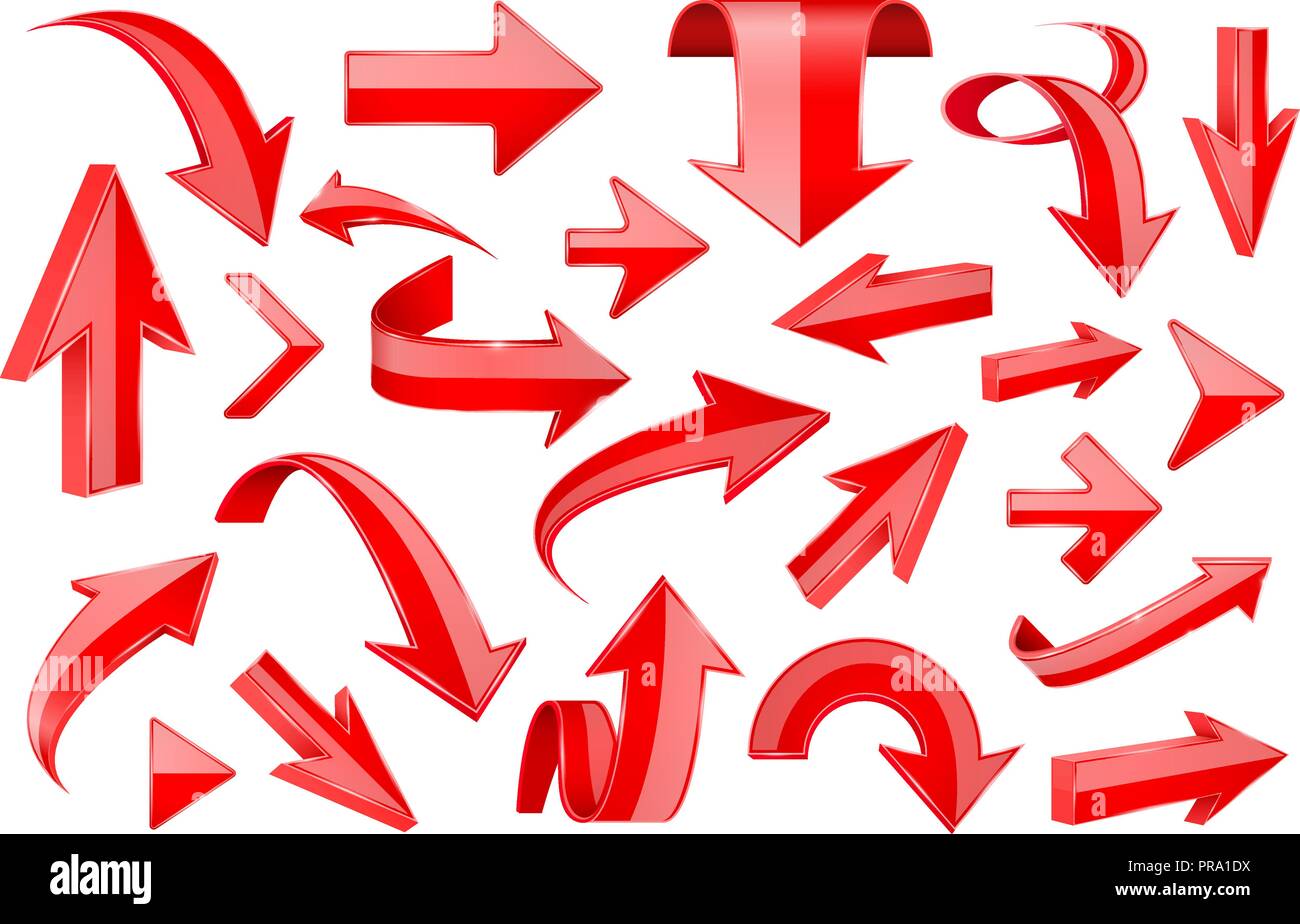 Red ribbons. Shiny 3d signs Stock Vector Image & Art - Alamy