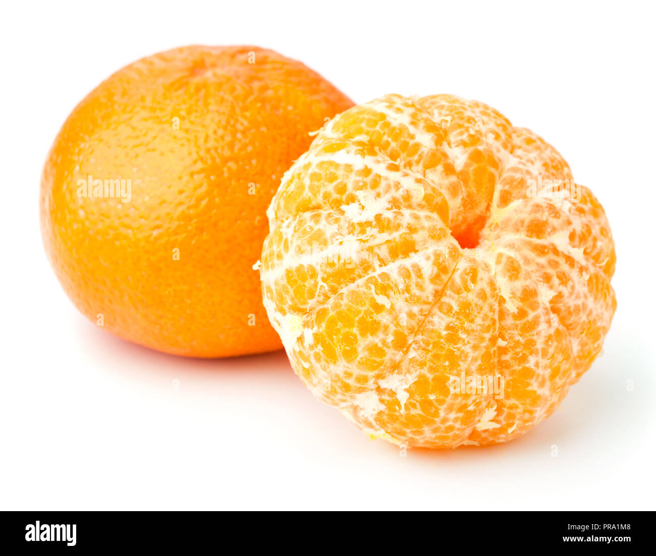 two ripe tangerines isolated on white background Stock Photo - Alamy