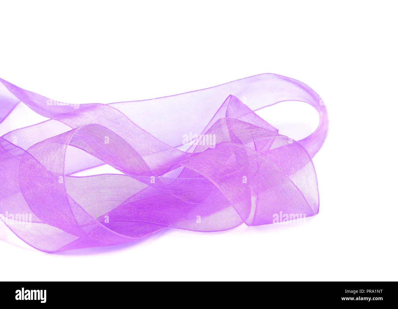 Beautiful violet silk ribbon isolated on white background Stock Photo ...