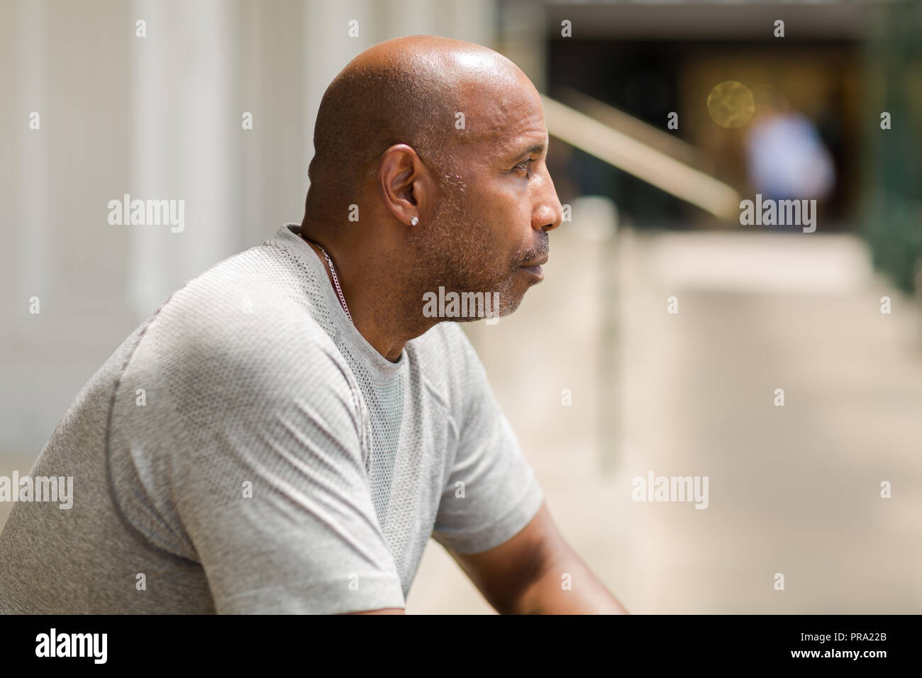 African American man with a concerned look Stock Photo - Alamy