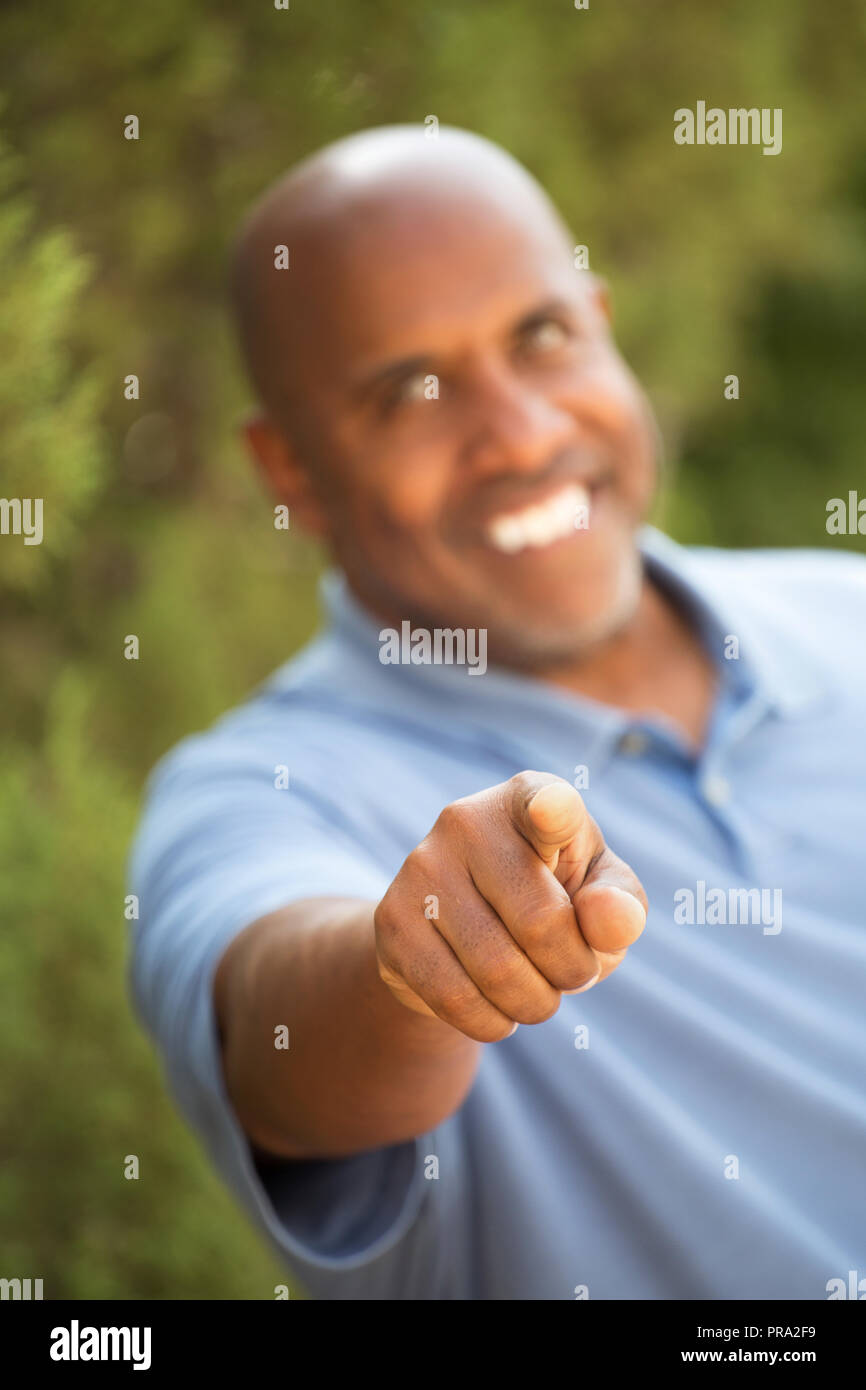 African American man pointing at the camera Stock Photo - Alamy