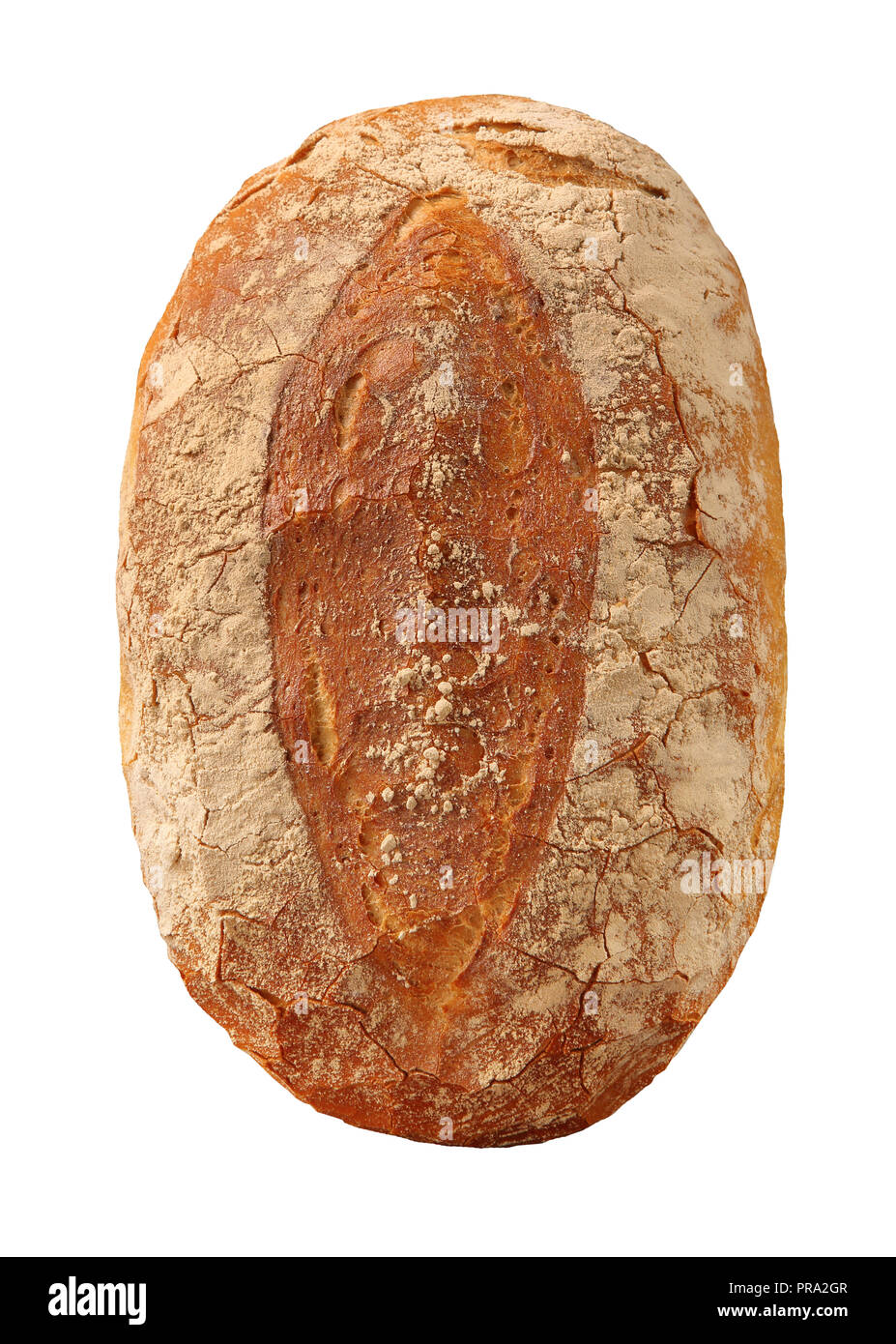 Round loaf of bread top view isolated on a white background Stock Photo ...