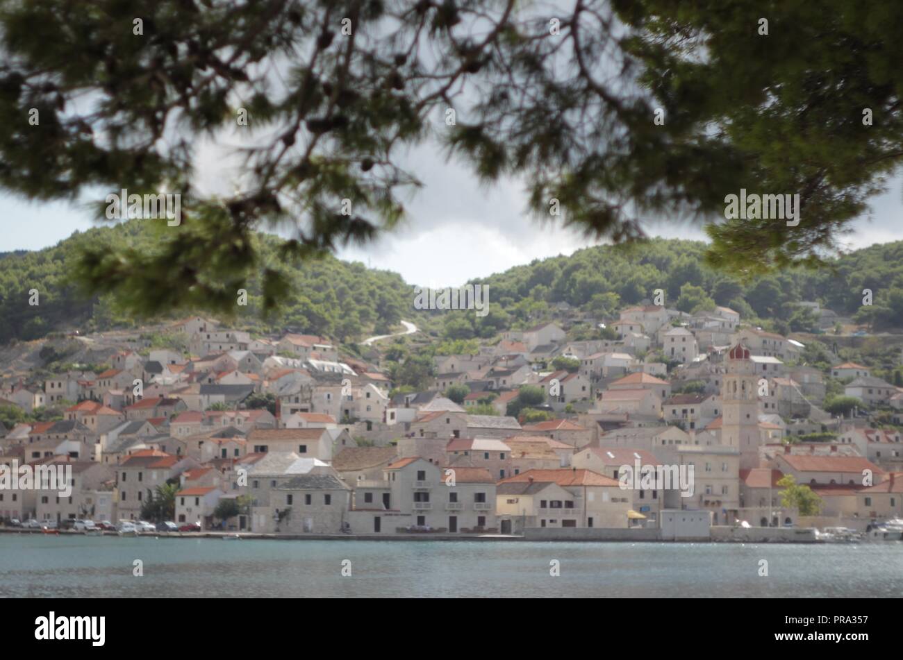 Picturesque view of village Pucisca on Brac island, Croatia Stock Photo ...