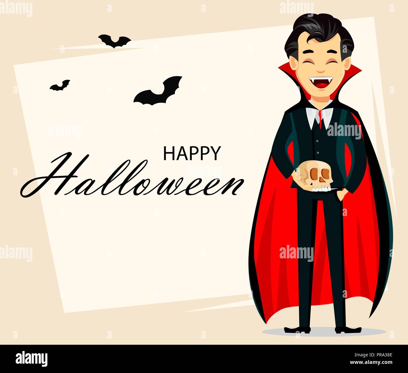 Happy Halloween greeting card, invitation, poster or flyer. Vampire ...