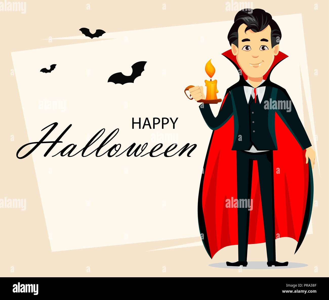 Happy Halloween greeting card, invitation, poster or flyer. Vampire ...