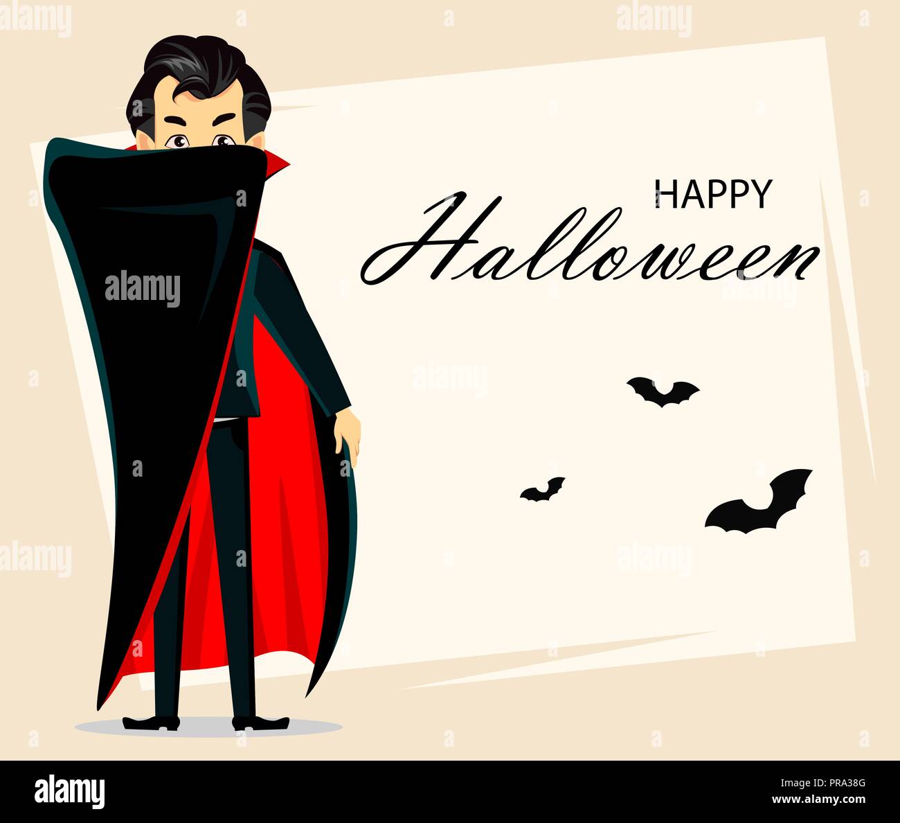 Happy Halloween greeting card, invitation, poster or flyer. Vampire ...