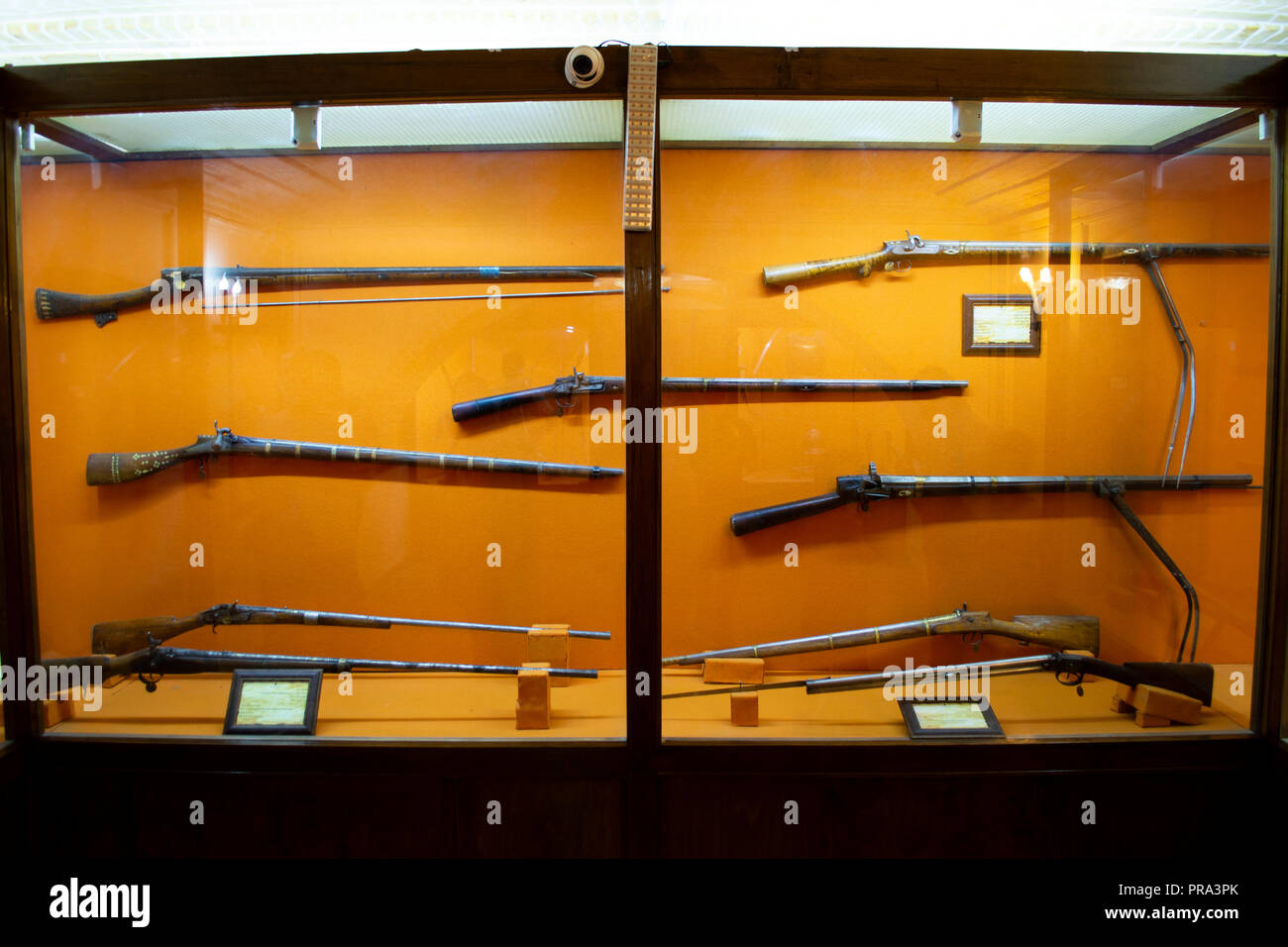 A display of old guns at the Historical Weapons Museum at Afif Abad ...