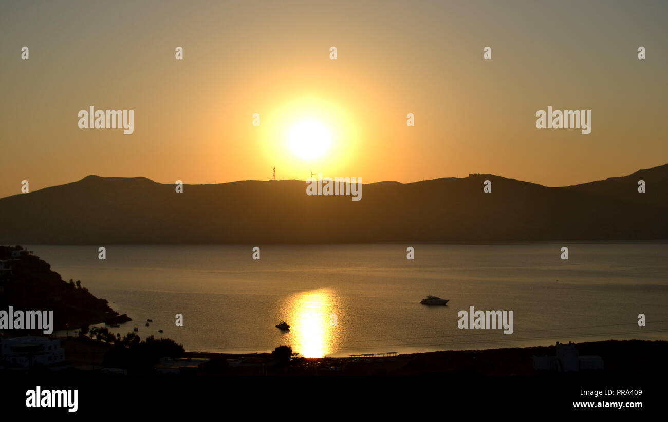 Mykonos sunrise, Greece Stock Photo - Alamy