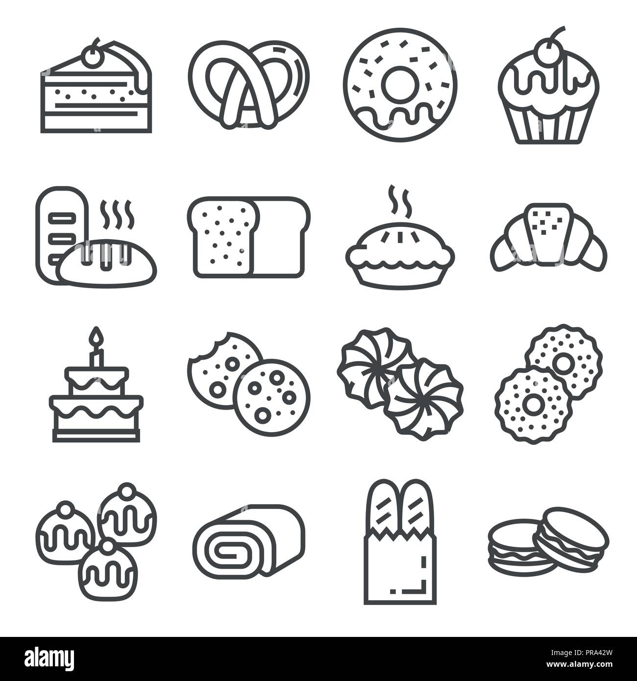 Bread muffin icon outline Stock Vector Images - Alamy