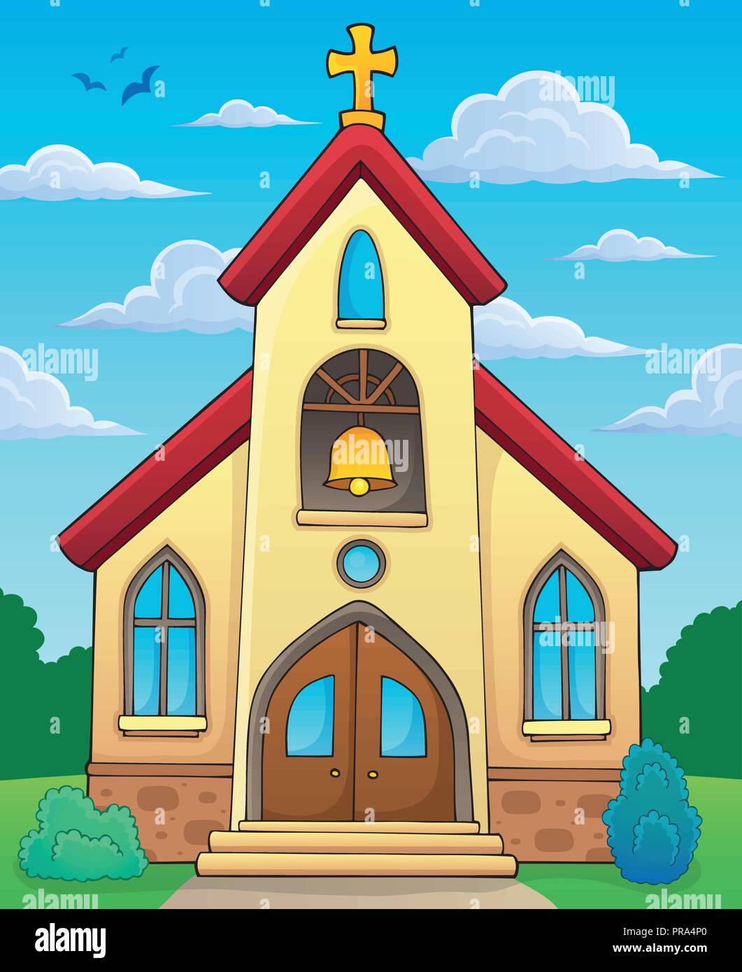 Church building theme image 2 - eps10 vector illustration Stock Vector ...
