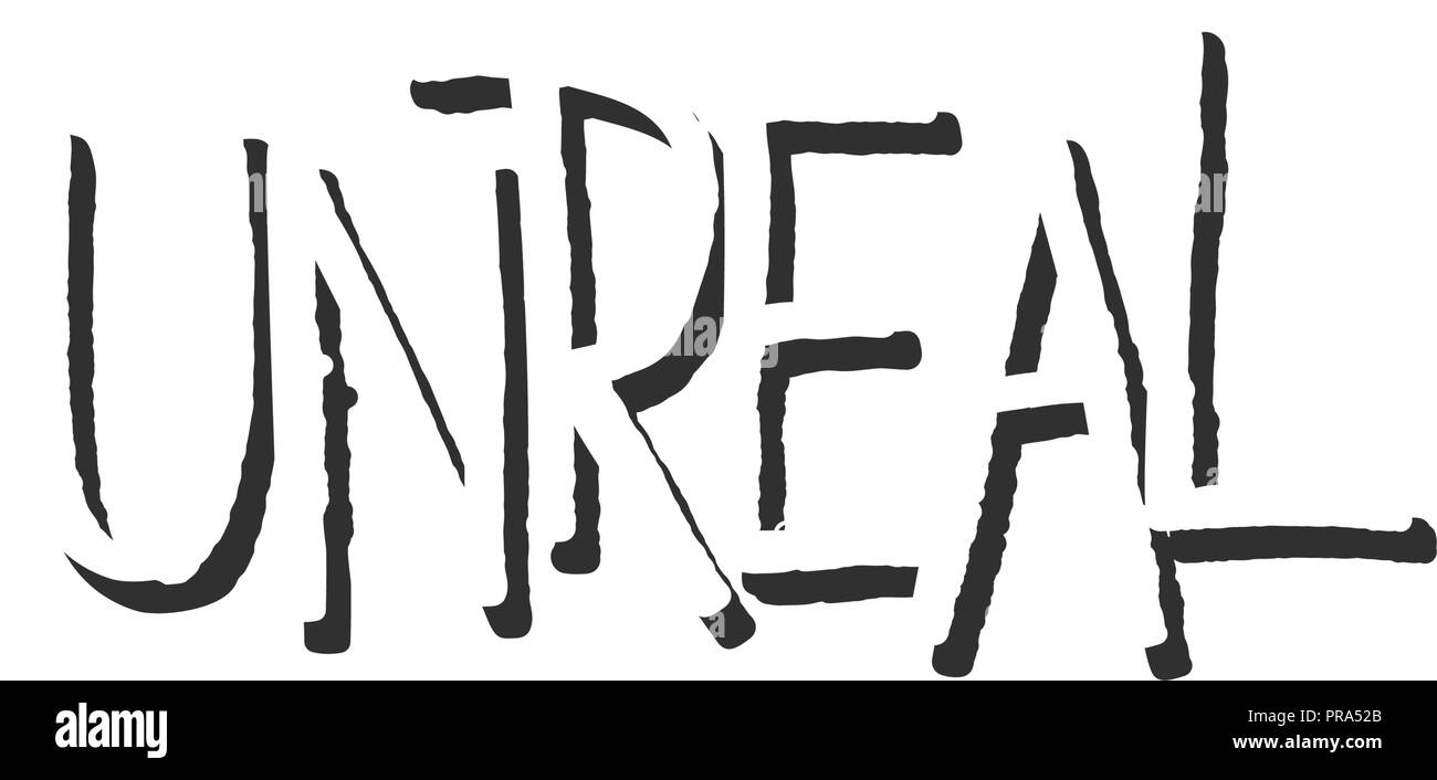 unreal lettering design sleng text logo. Decorative typography ...