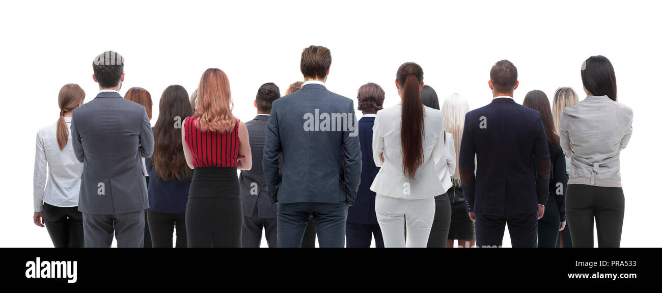 Back view group of business people. Rear view. Isolated over white ...