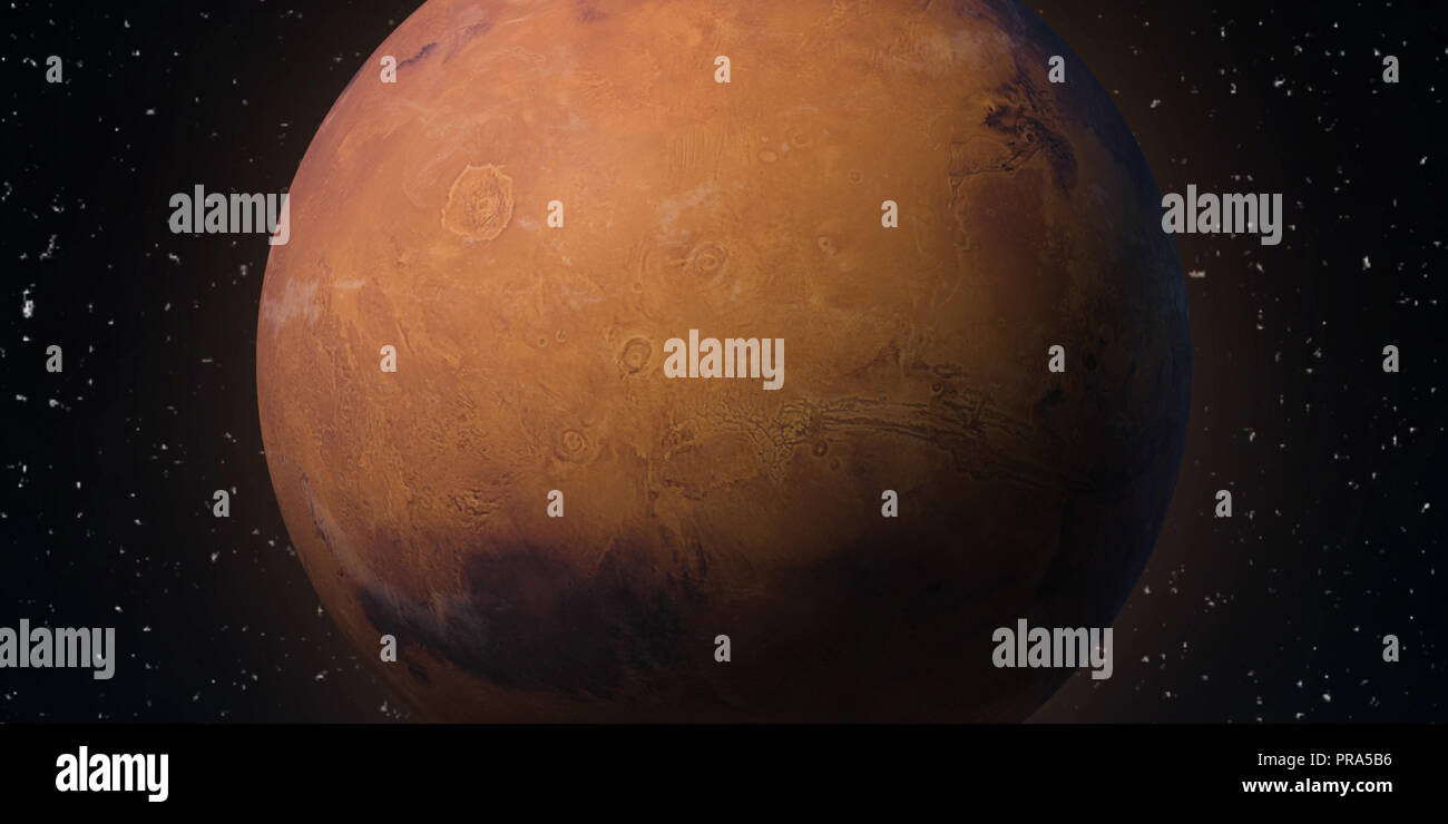 Red planet Mars. Astronomy and science concept. Elements of this image ...
