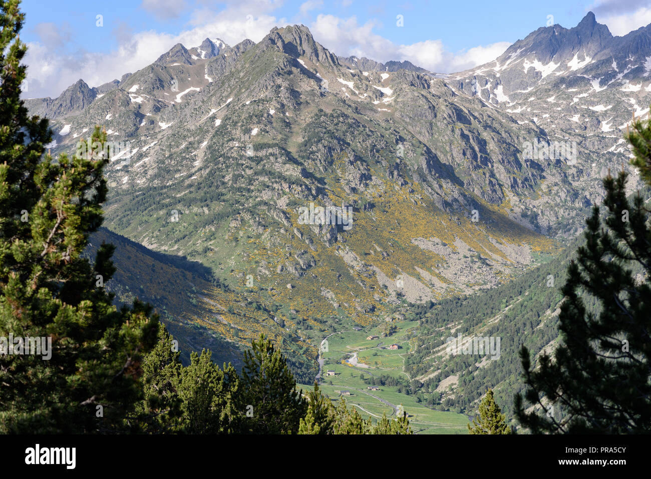 Natural landscape of the Incles Valley, Canillo, Andorra Stock Photo ...