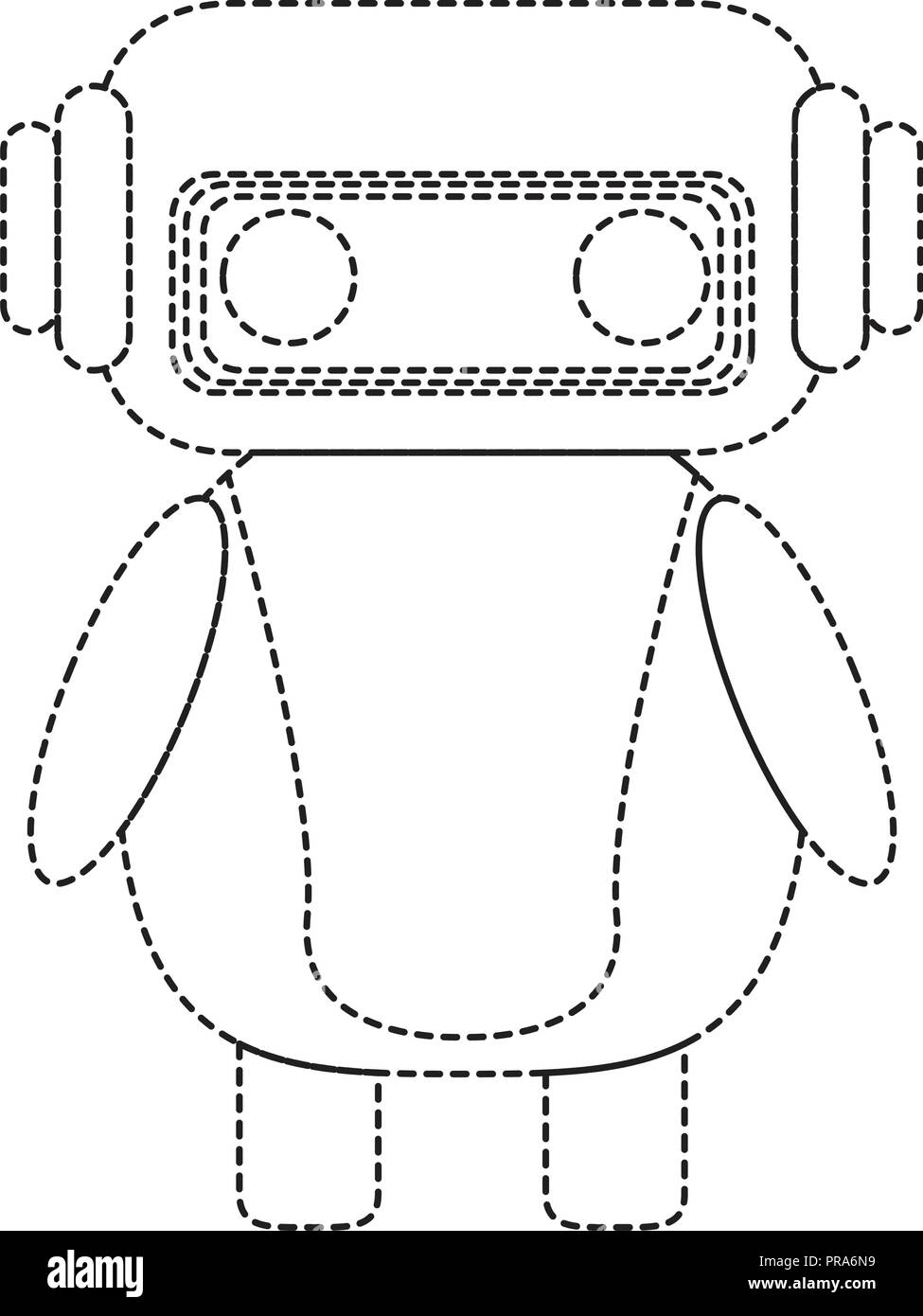 Dotted line cute robot toy icon Stock Vector Image & Art - Alamy