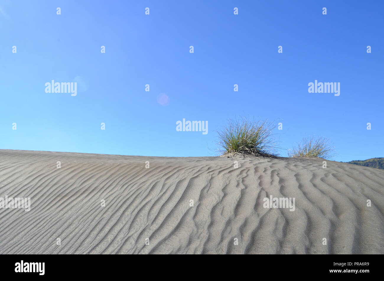 Sand dune with pattern made by wind near Mount Bromo, Bromo Tengger ...