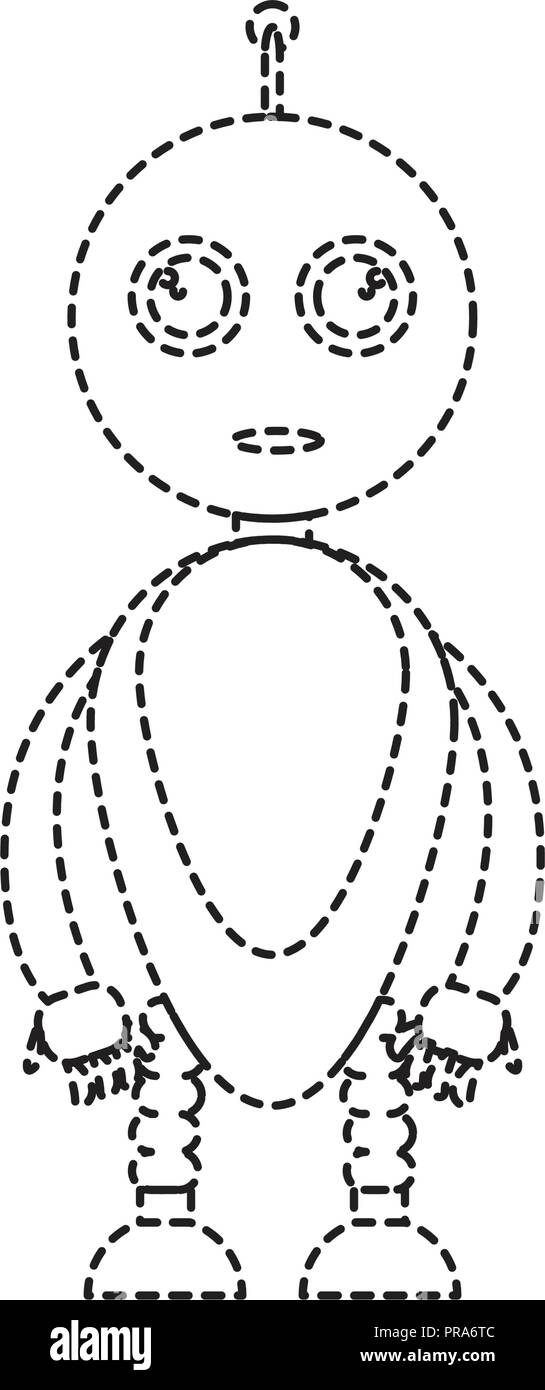 Dotted line cute robot toy icon Stock Vector Image & Art - Alamy