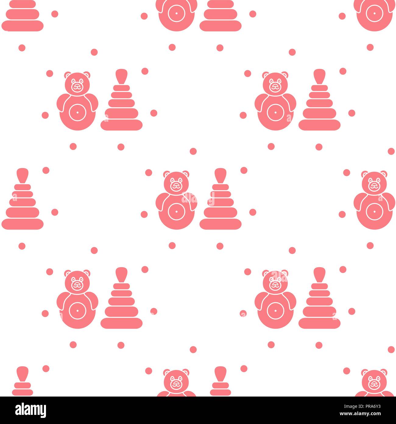 Seamless pattern with children's toys. Roly-poly, pyramid Stock Vector ...