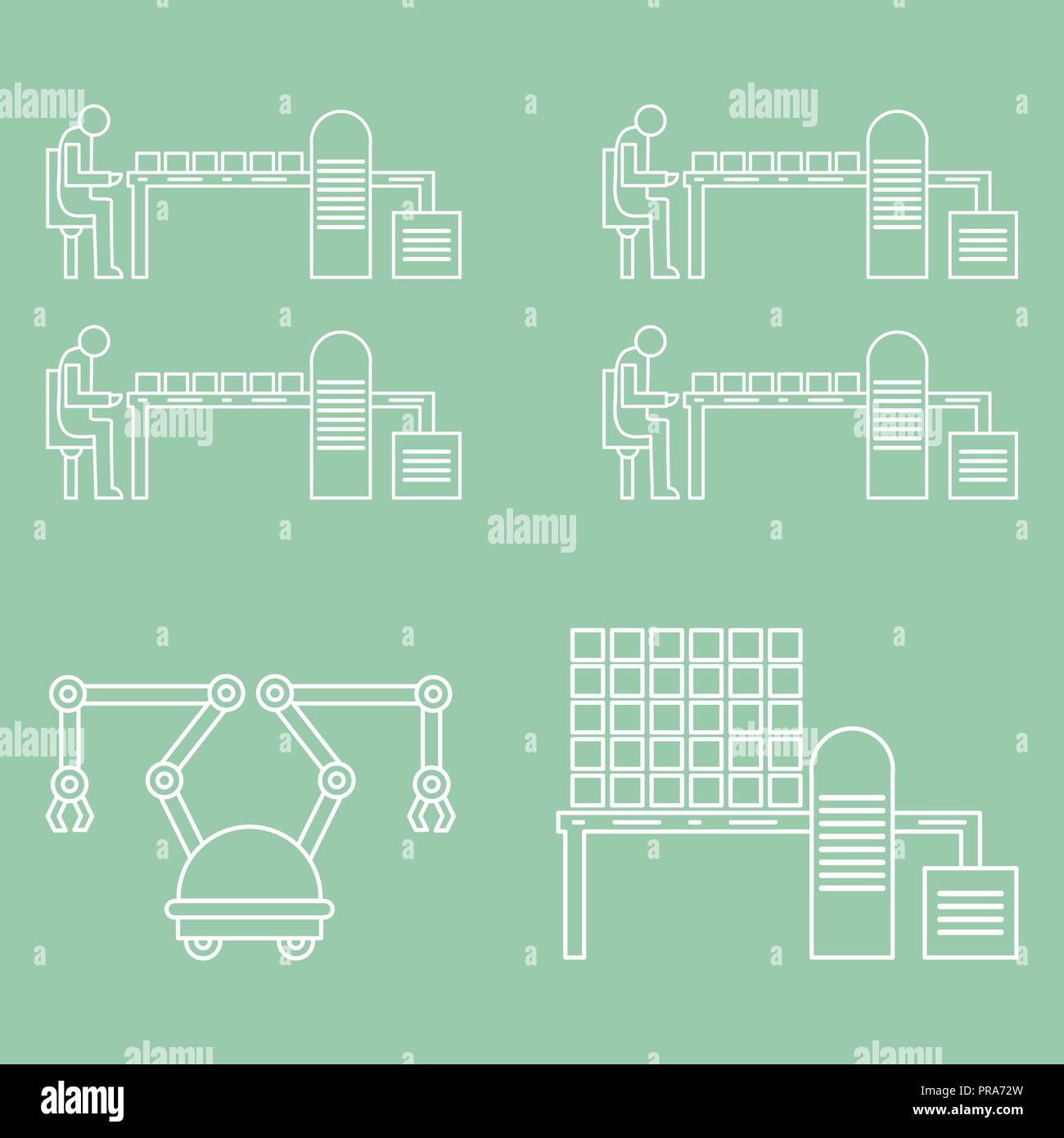 Smart automatic robotic production line. Replacement of people with ...