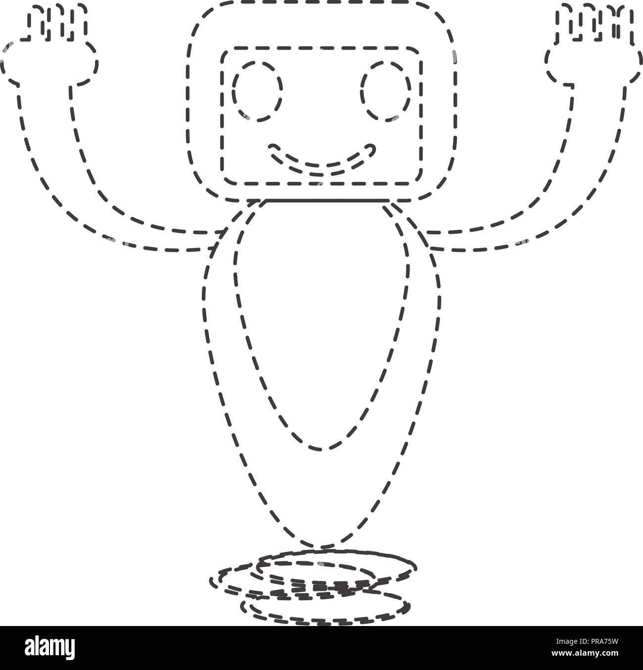 Dotted line cute robot toy icon Stock Vector Image & Art - Alamy