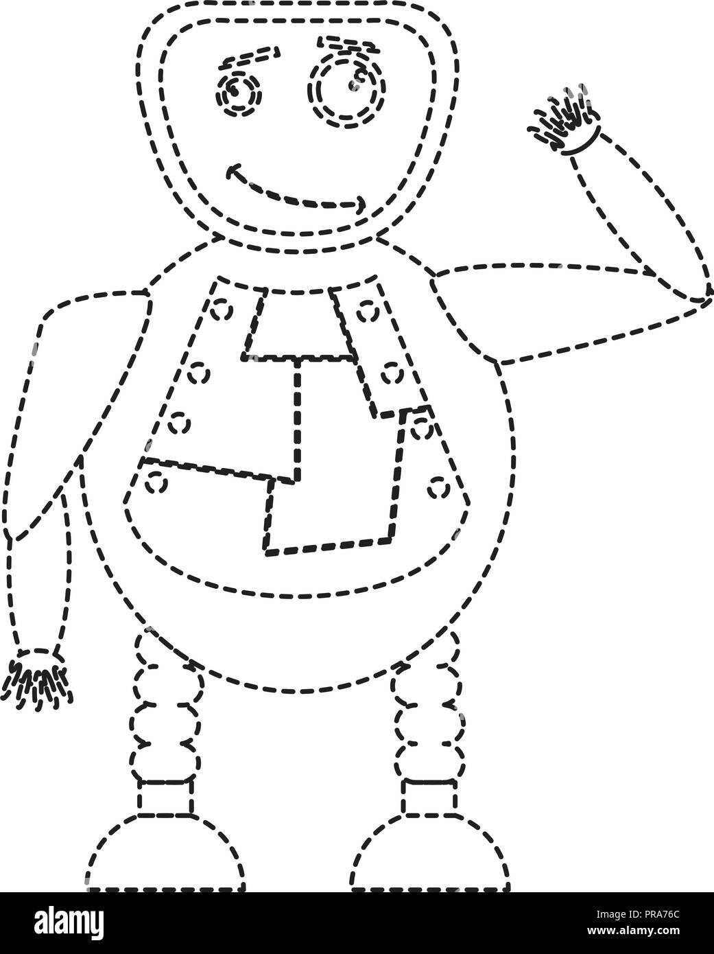 Dotted line cute robot toy icon Stock Vector Image & Art - Alamy