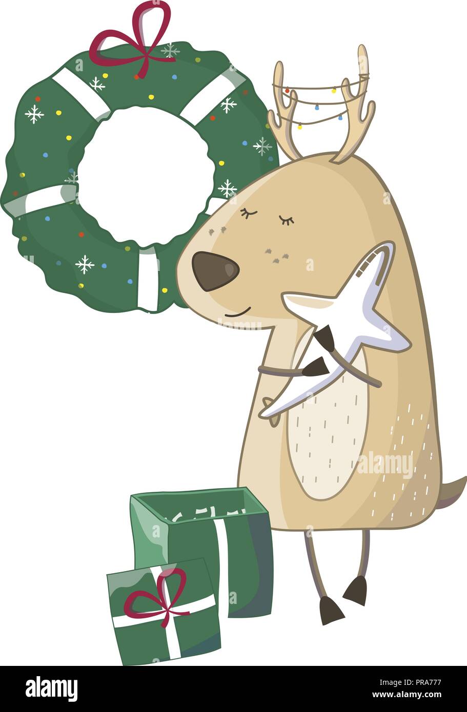 Modern boho christmas tree Stock Vector Images - Alamy