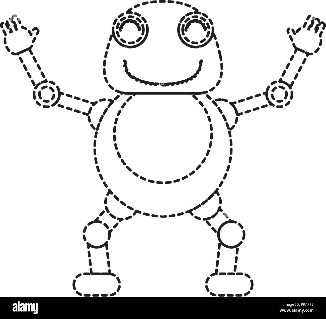 Dotted line cute robot toy icon Stock Vector Image & Art - Alamy