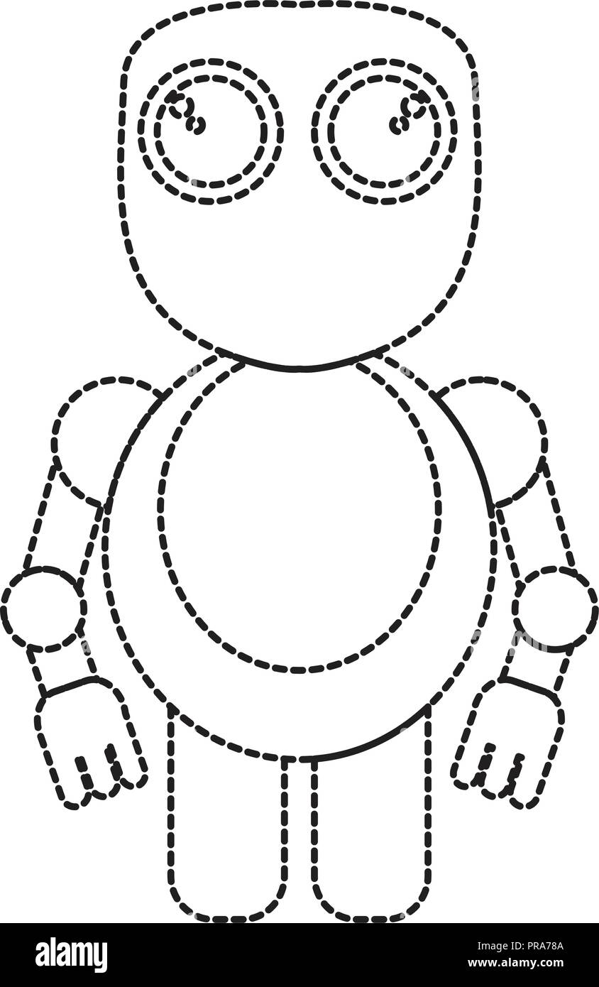 Dotted line cute robot toy icon Stock Vector Image & Art - Alamy
