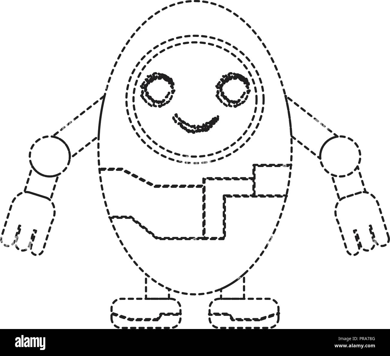 Dotted line cute robot toy icon Stock Vector Image & Art - Alamy