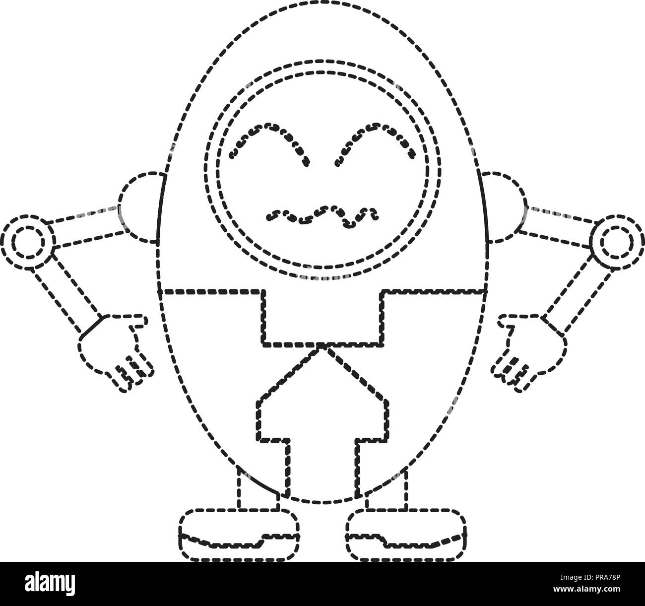 Dotted line cute robot toy icon Stock Vector Image & Art - Alamy
