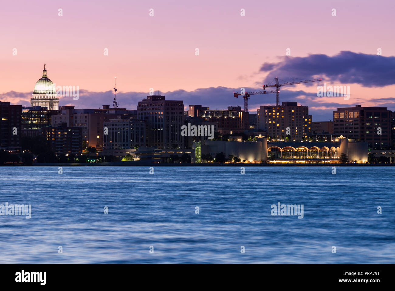 Madison panorama across Lake Monona. Madison, Wisconsin, USA Stock ...