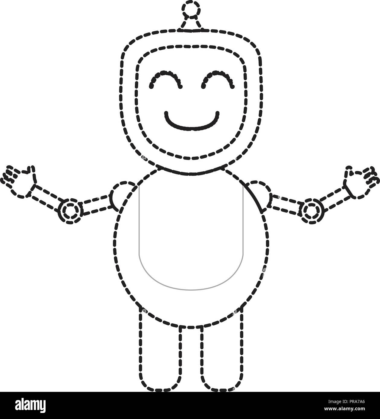 Dotted line cute robot toy icon Stock Vector Image & Art - Alamy