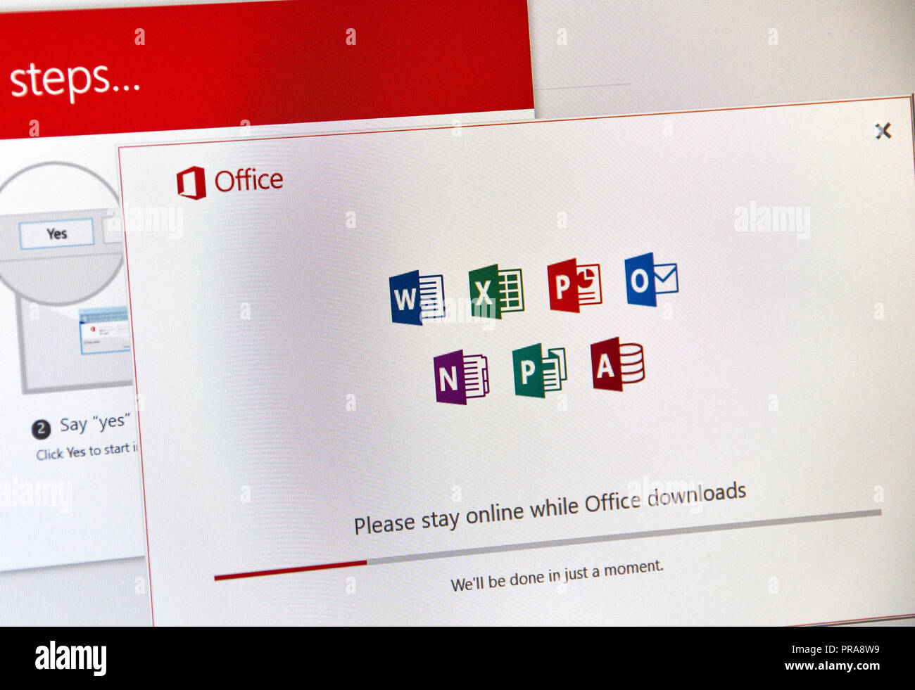 MONTREAL, CANADA - SEPTEMBER 8, 2018: Microsoft Office 365 installation ...