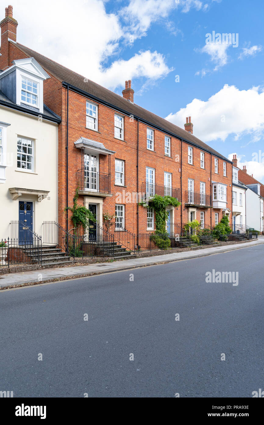 Terrace of red brick town houses in Salisbury UK Stock Photo - Alamy