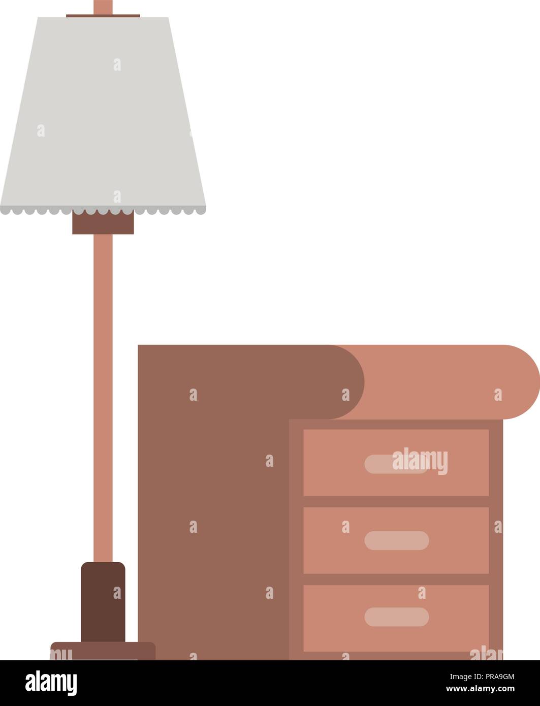 wooden drawer with lamp Stock Vector Image & Art - Alamy