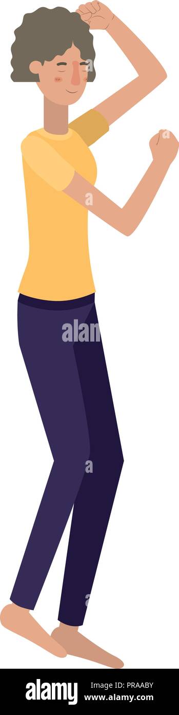 young woman with sleeping pose avatar character Stock Vector Image ...