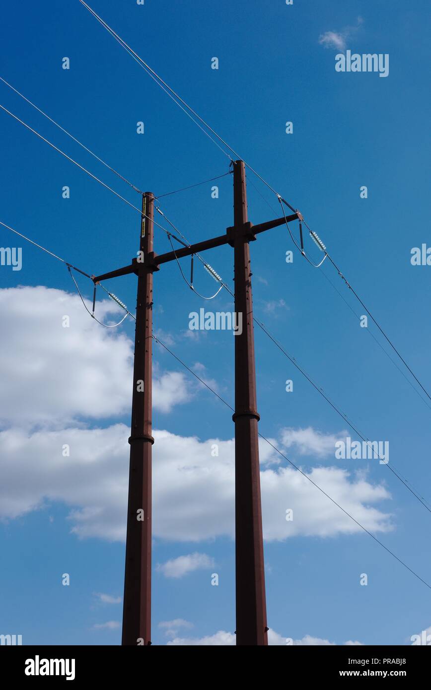 Electric power transmission line Stock Photo - Alamy