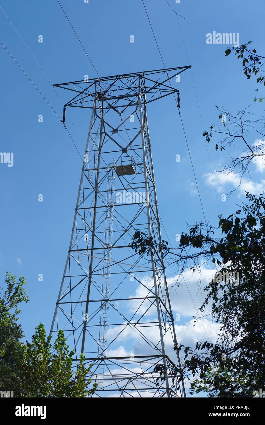 Electric power transmission line Stock Photo - Alamy