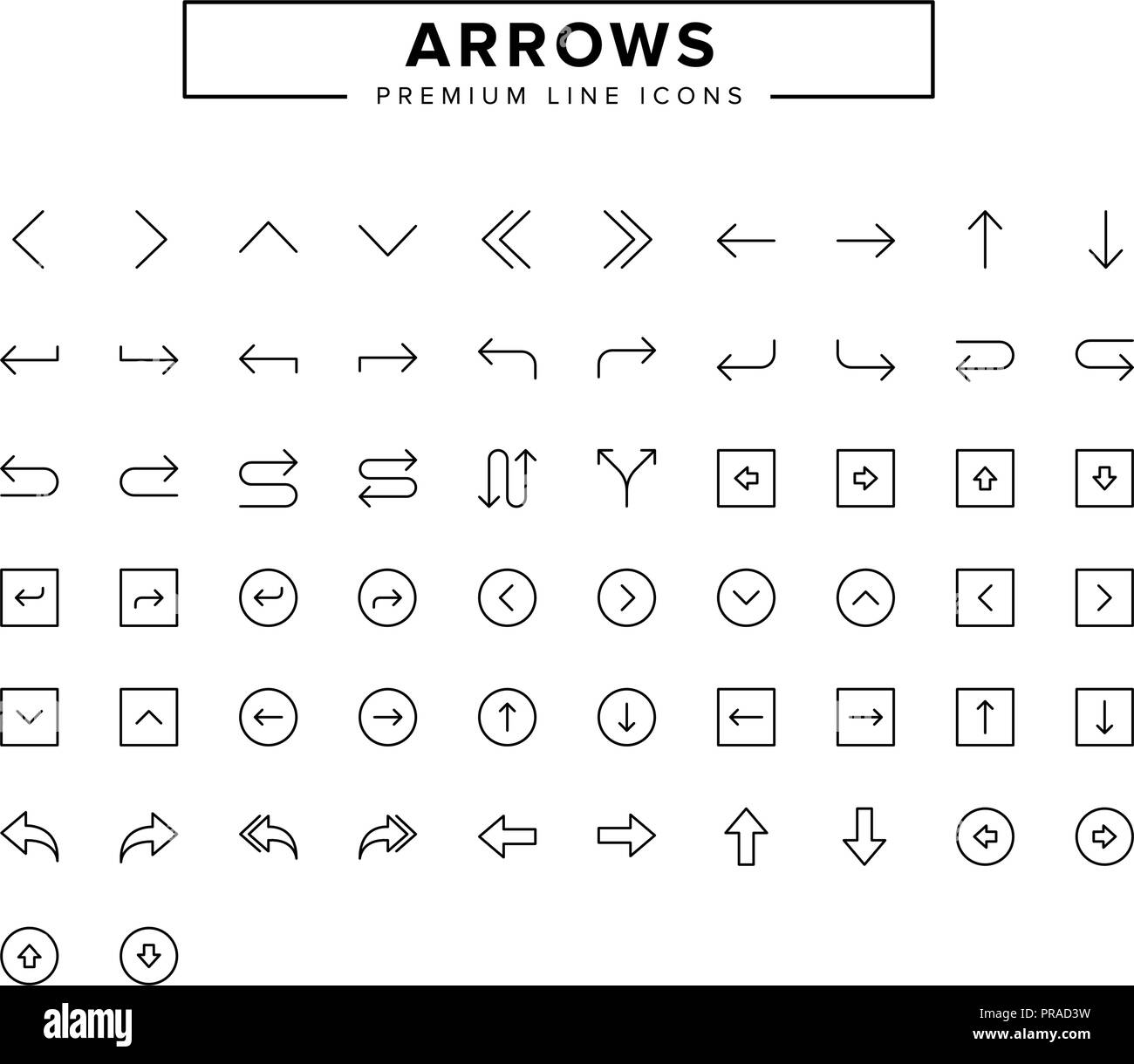 Arrows Line Icon Set Stock Vector Image And Art Alamy