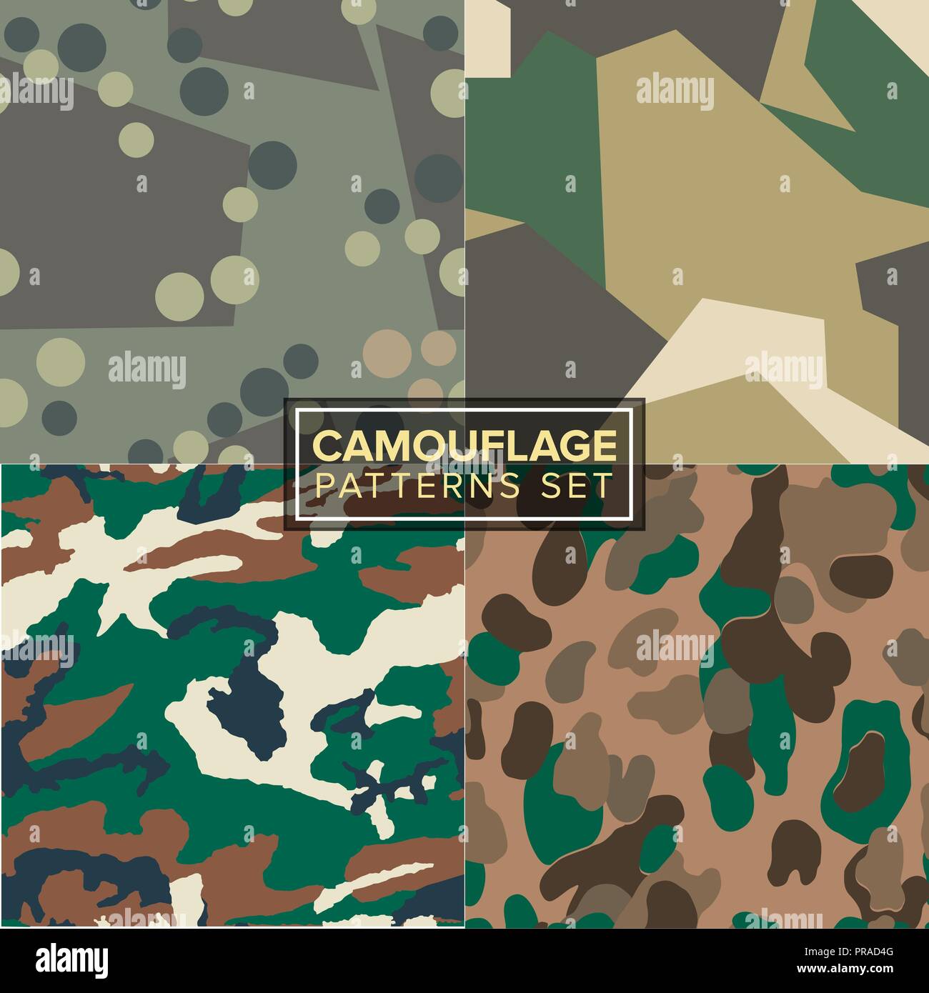 camouflage pattern set. four different textures Stock Vector Image ...