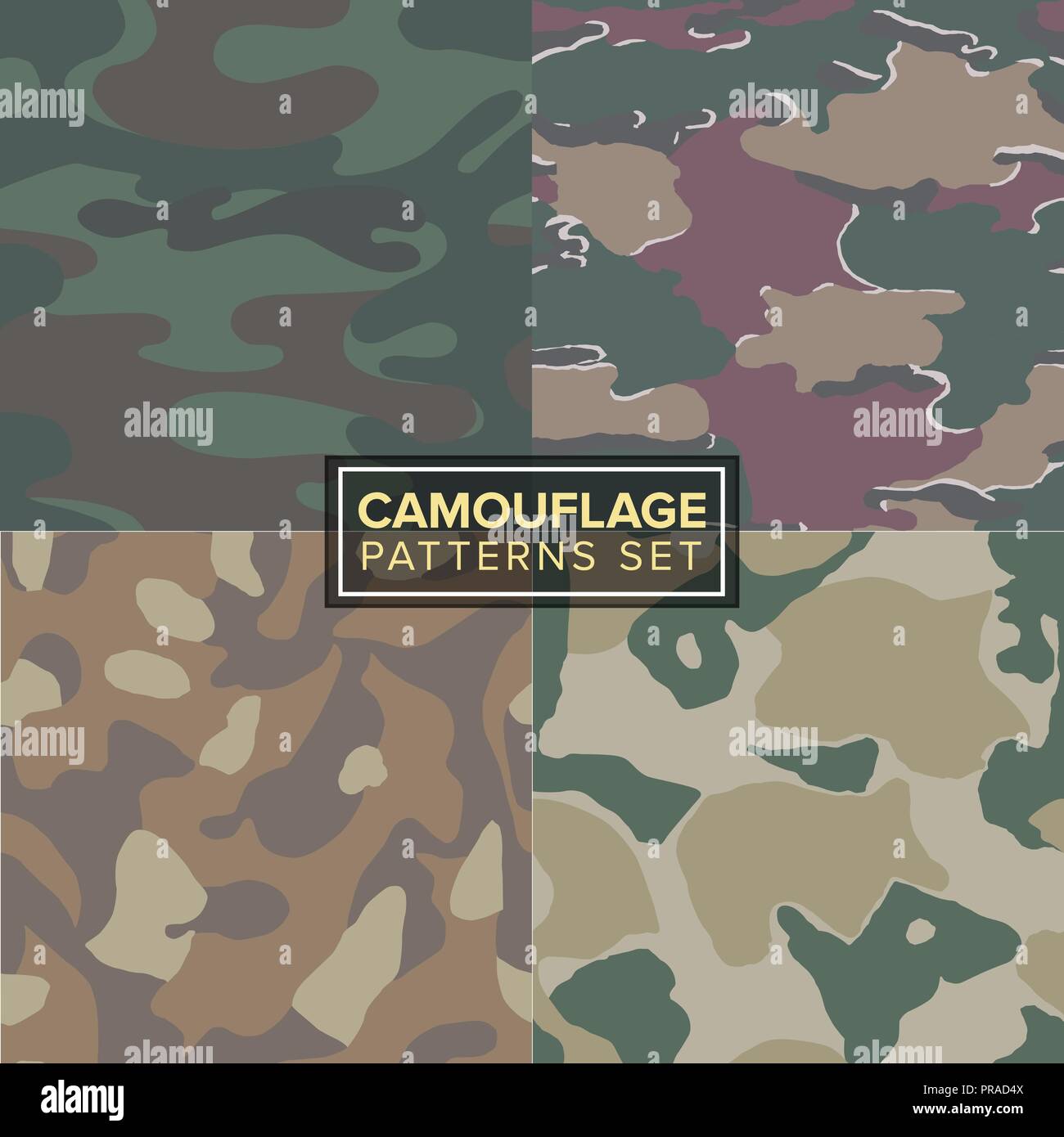 camouflage pattern set. four different textures Stock Vector Image ...