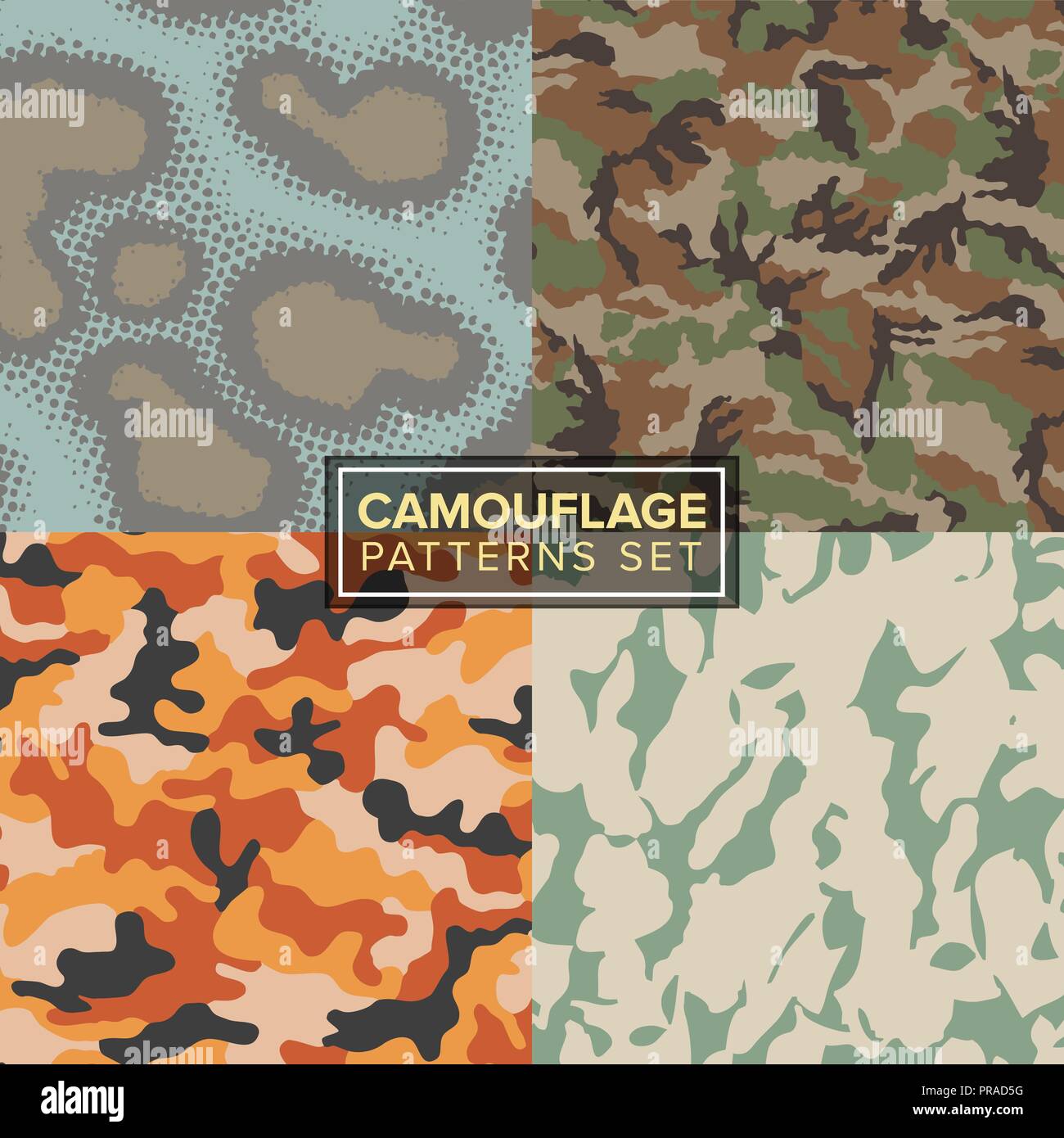 camouflage pattern set. four different textures Stock Vector Image ...