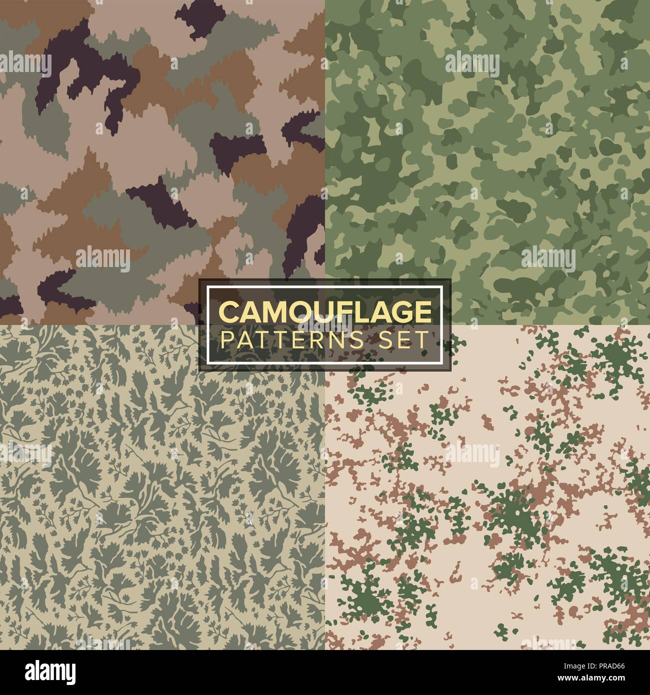camouflage pattern set. four different textures Stock Vector Image ...