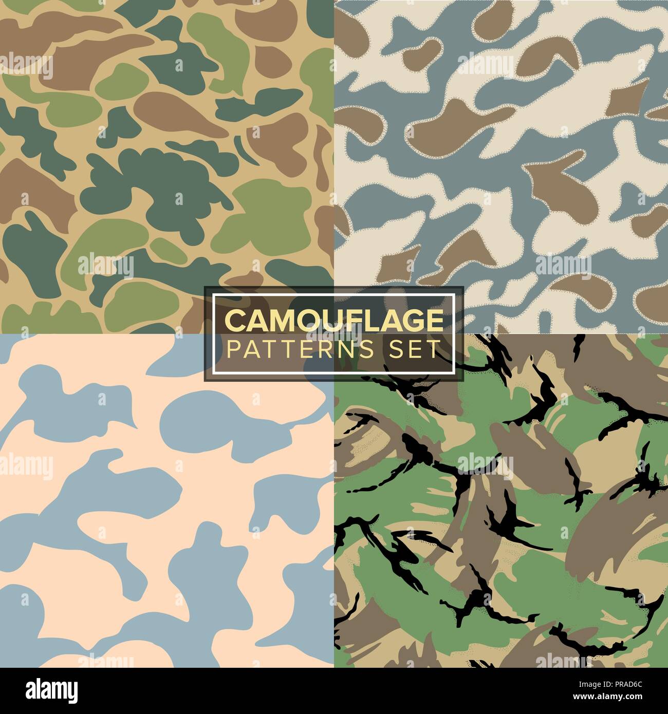 camouflage pattern set. four different textures Stock Vector Image ...
