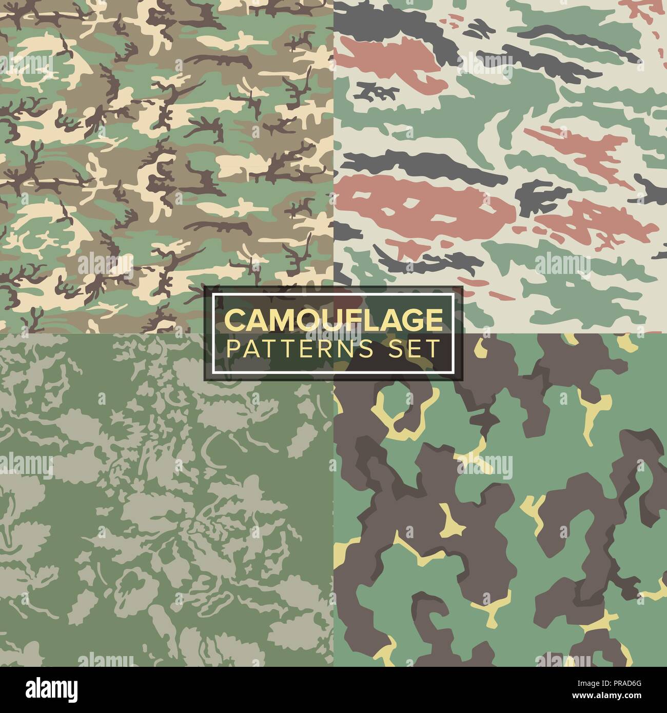 camouflage pattern set. four different textures Stock Vector Image ...