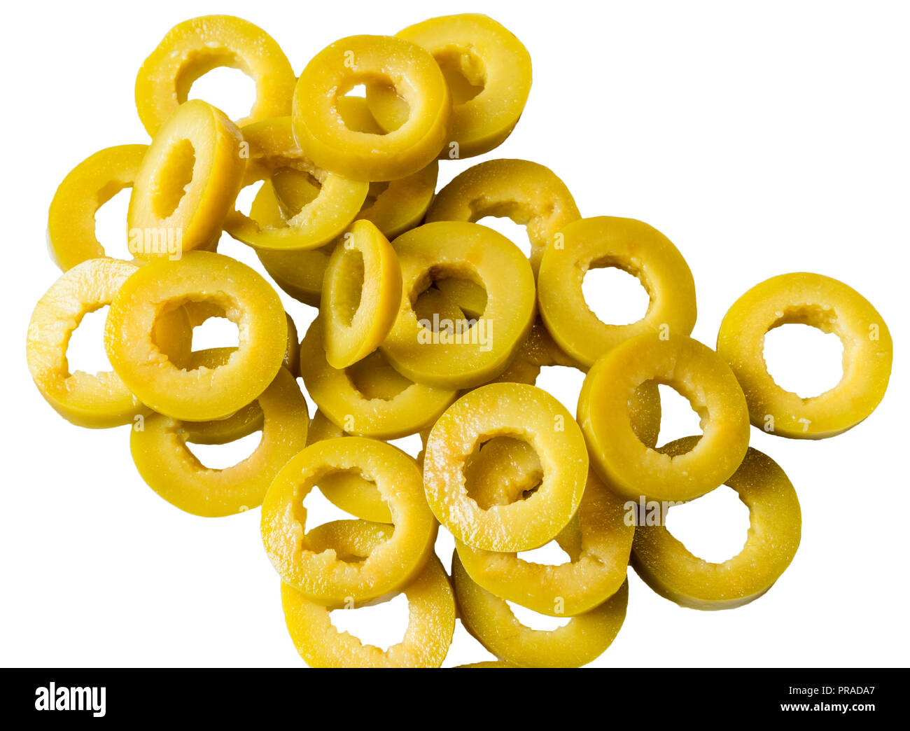 Sliced olives isolated top view hi-res stock photography and images - Alamy