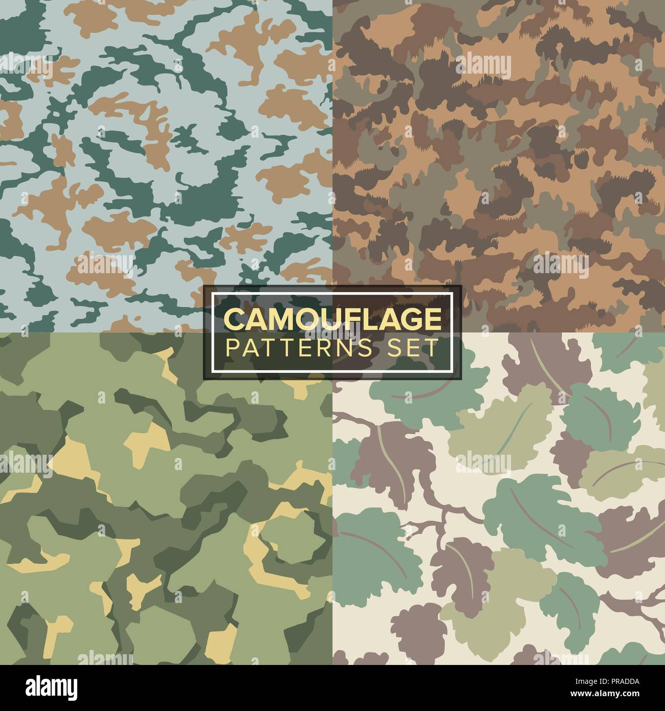 camouflage pattern set. four different textures Stock Vector Image ...